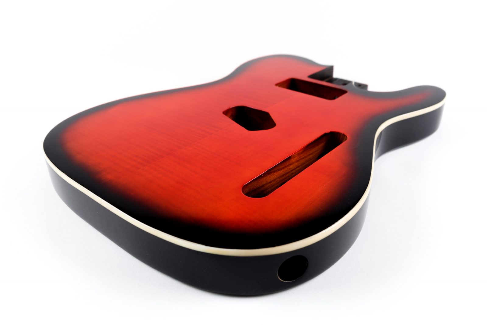RED SUNBURST ASH WITH FLAMED MAPLE TOP TELECASTER GUITAR BODY