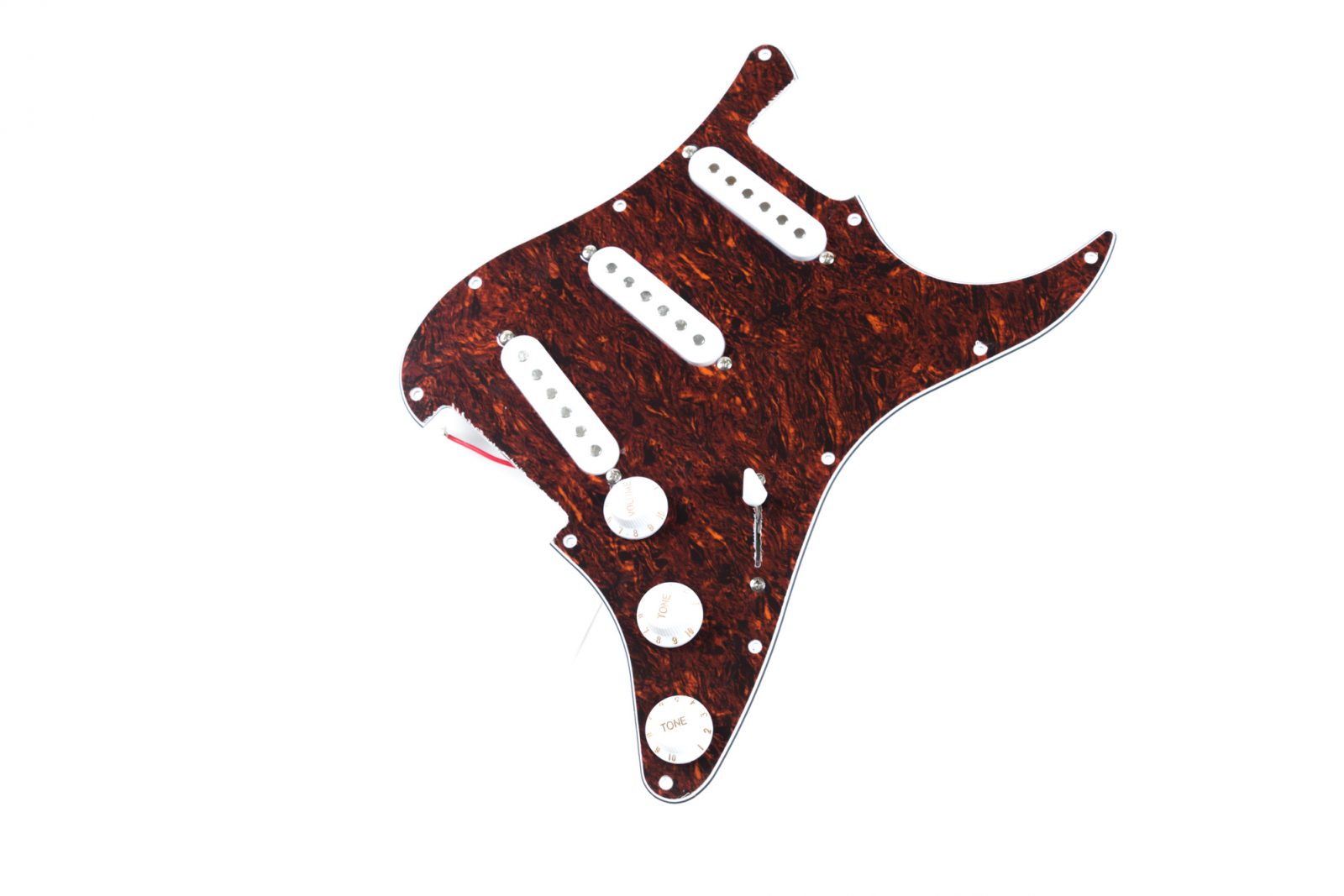 LOADED RED TORTOISE STRATOCASTER PICKGUARD SSS 4 PLY