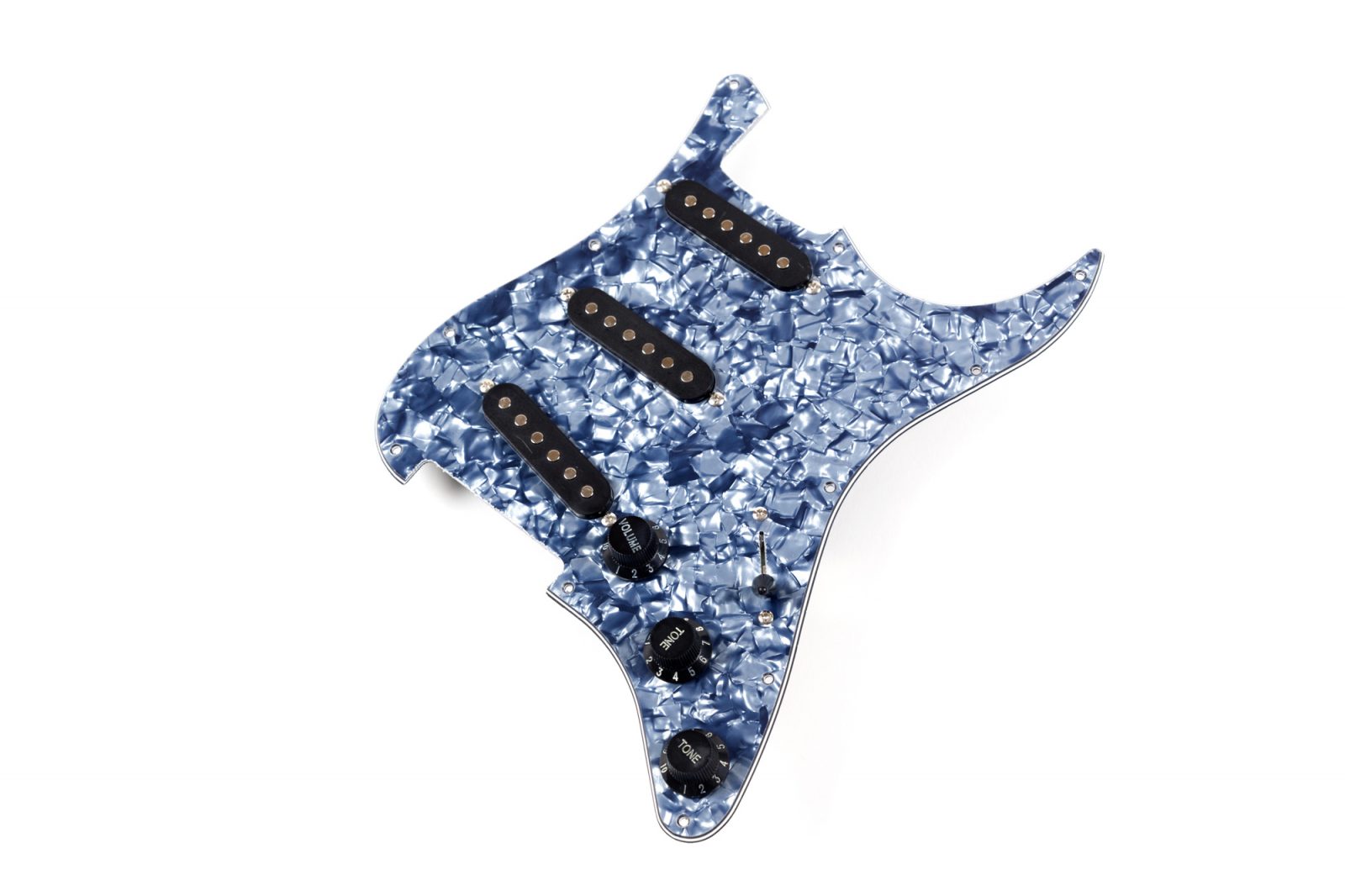 LOADED GREY PEARL STRATOCASTER PICKGUARD SSS 4 PLY