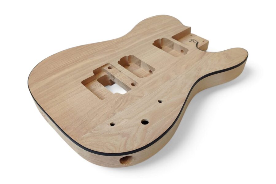 BLACK BINDING ASH FLOYD ROSE HUMBUCKER TELECASTER GUITAR BODY